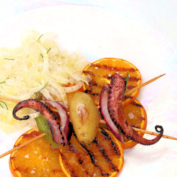 Grilled Braised Octopus with Potatoes, Olives, Peppers, and Sherry ...